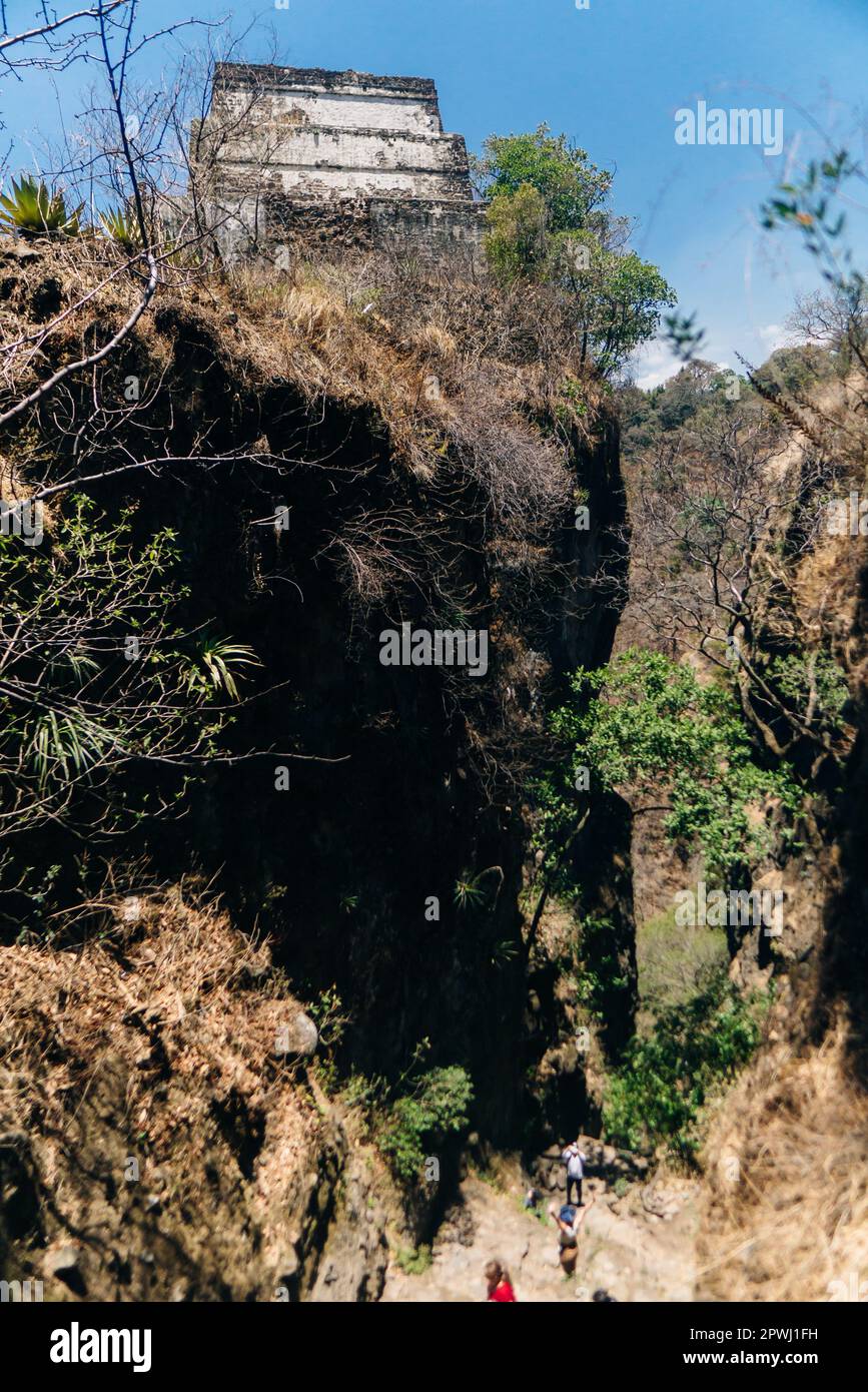 Tepozteco pyramid at Tepoztlan, Morelos, Mexico - april 2023. High ...