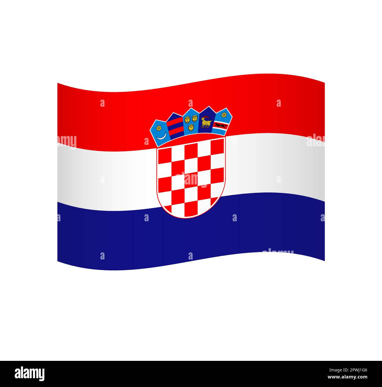 Croatia flag - simple wavy vector icon with shading Stock Vector Image ...
