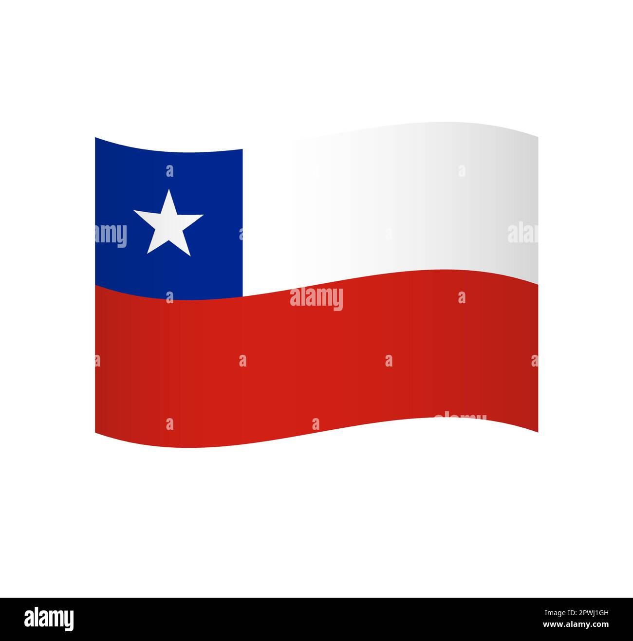 Chile flag - simple wavy vector icon with shading Stock Vector Image ...