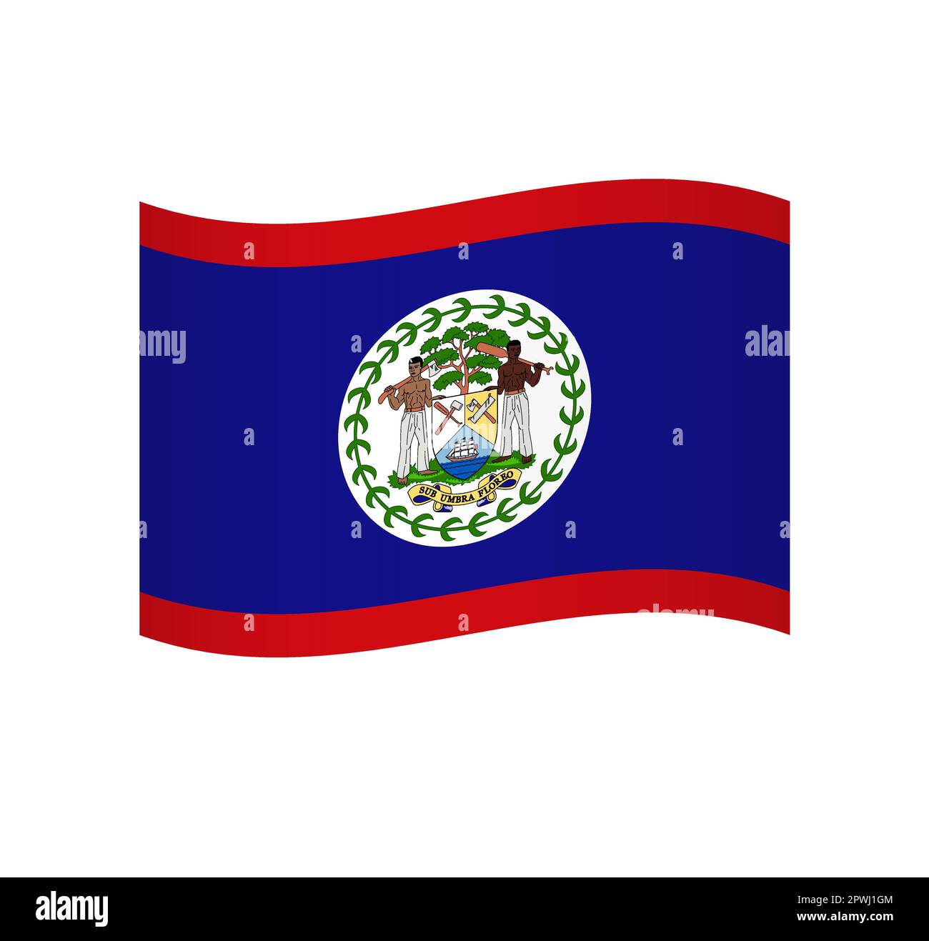 Belize flag - simple wavy vector icon with shading Stock Vector Image ...