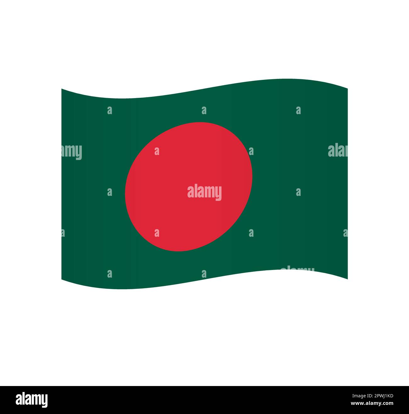 Bangladesh flag - simple wavy vector icon with shading Stock Vector ...