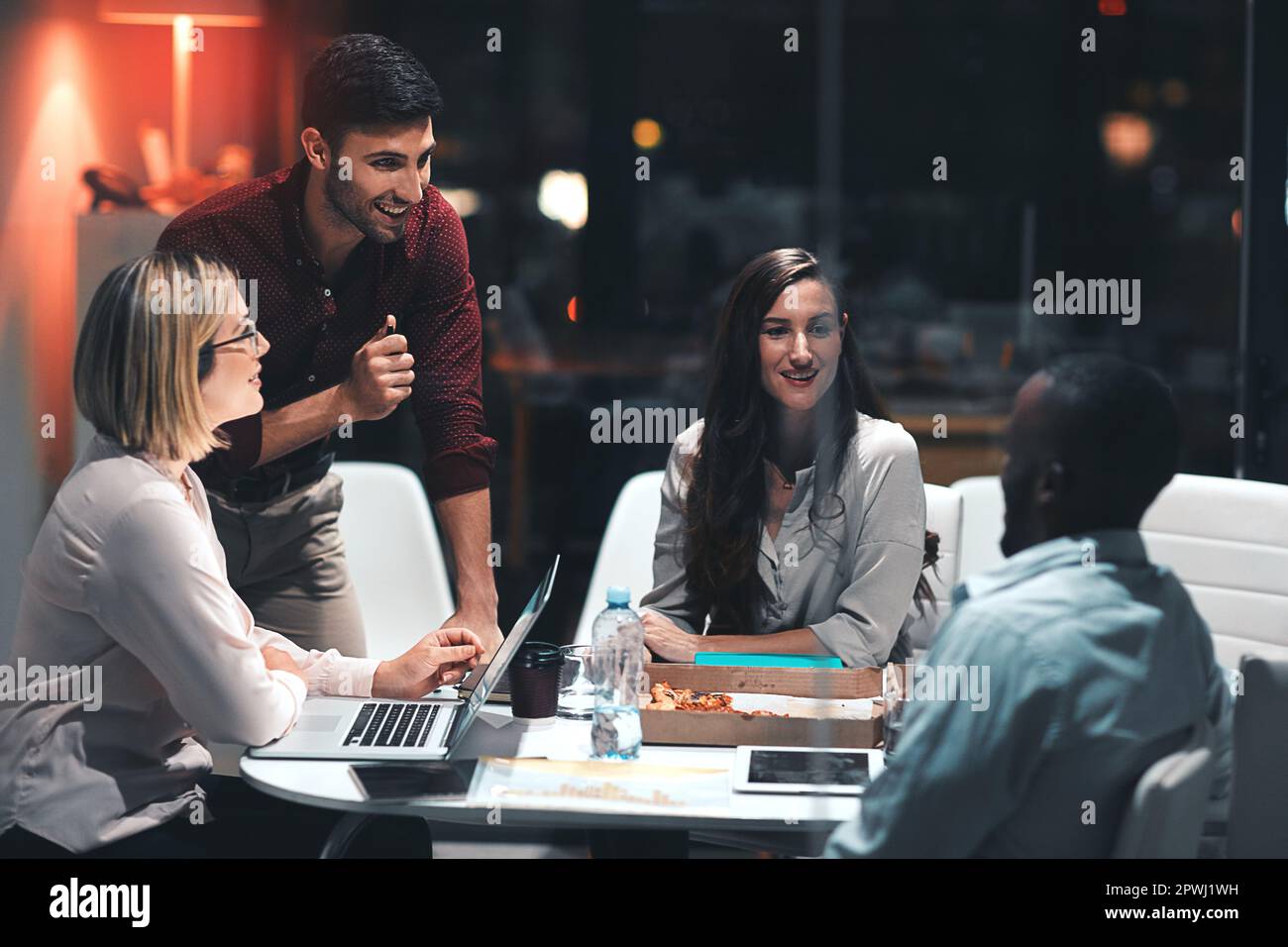 Getting the team together for a late night brainstorming session ...