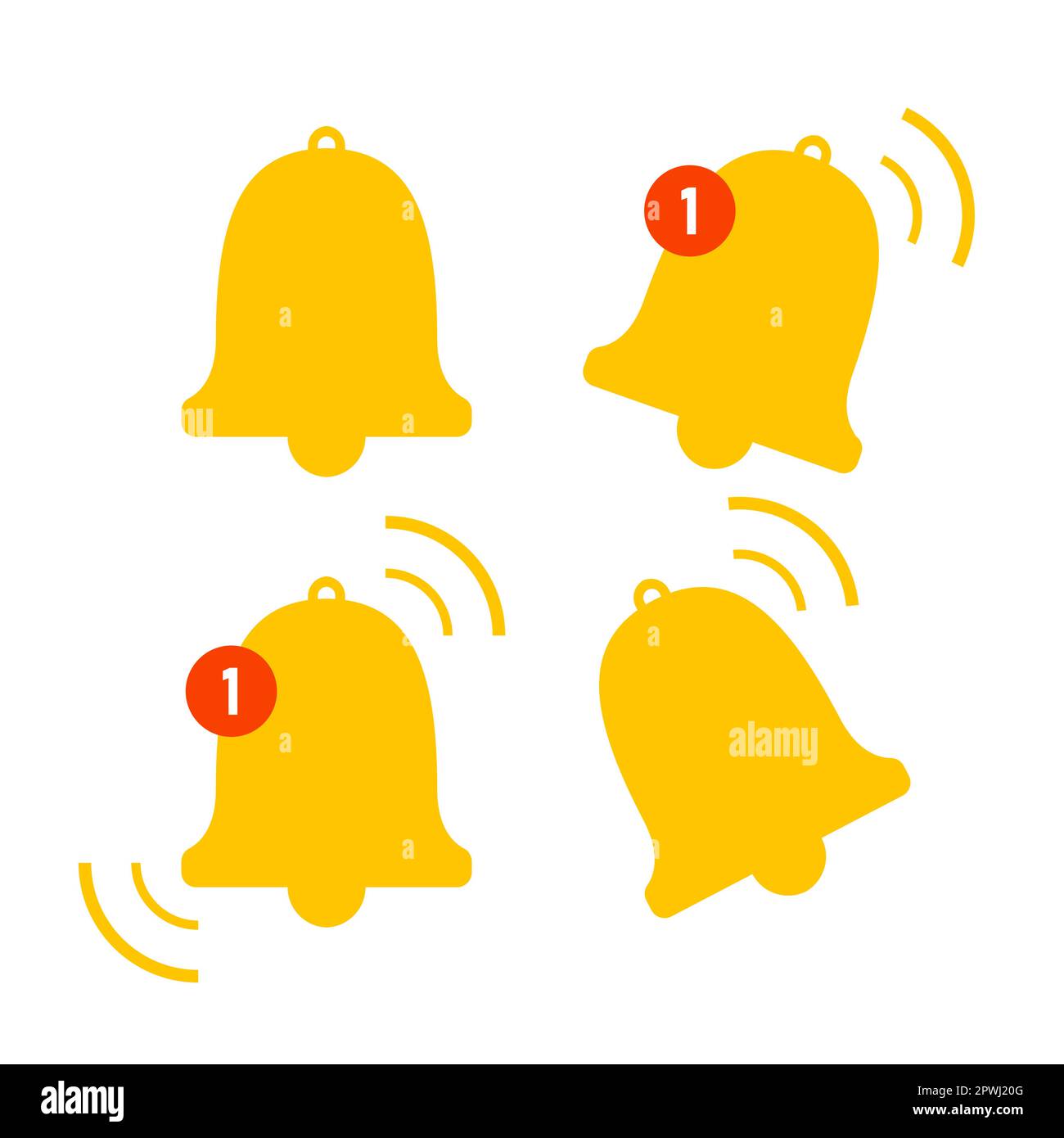 Notification bell. Missed message alarm. Vector icon Stock Vector Image ...