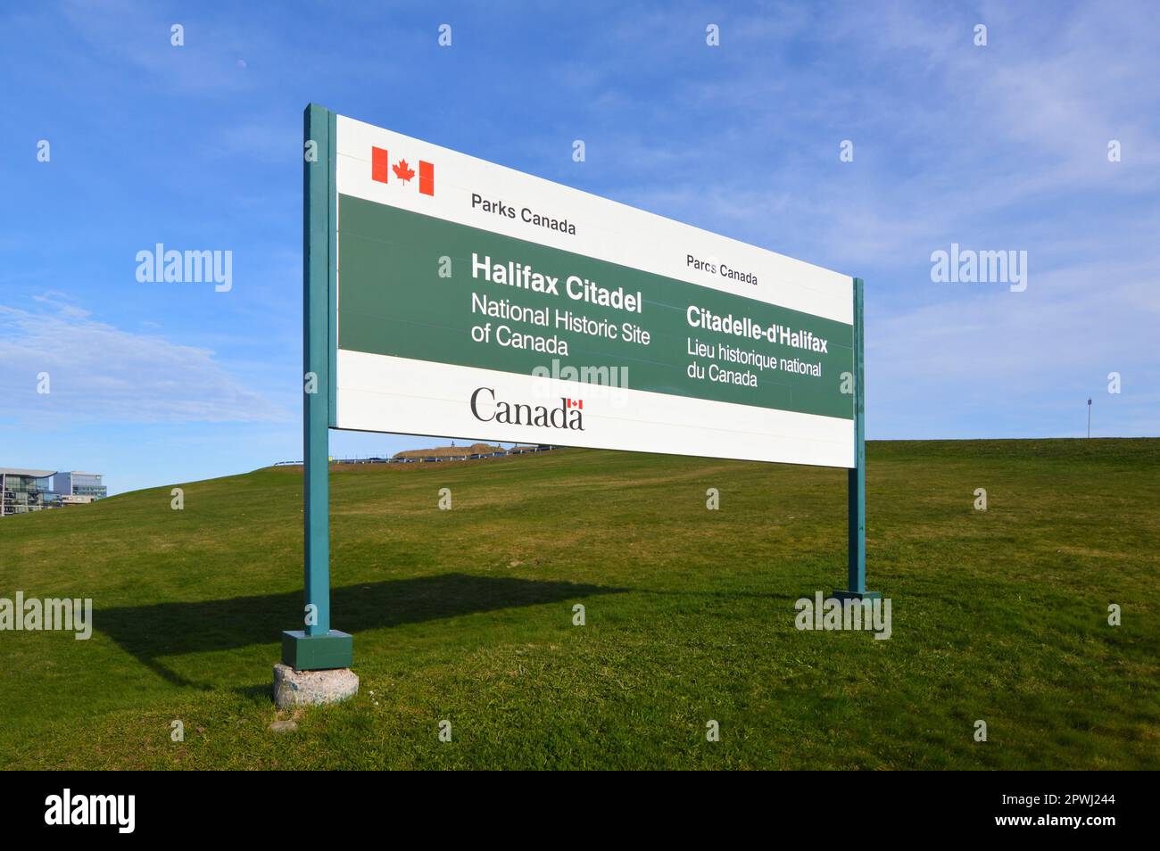Parks Canada entrance sign at the Halifax Citadel National Historic ...
