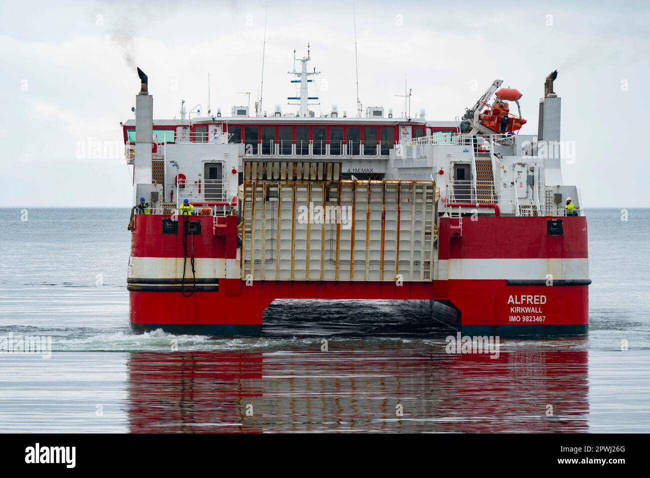 Ardrossan, Scotland, UK. 30 April 2023. The MV Alfred catamaran ...