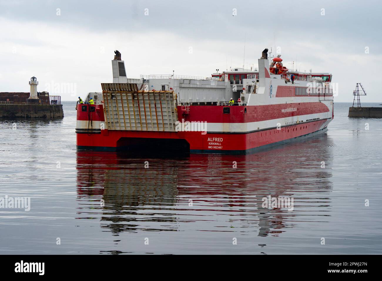 Ardrossan, Scotland, UK. 30 April 2023. The MV Alfred catamaran ...