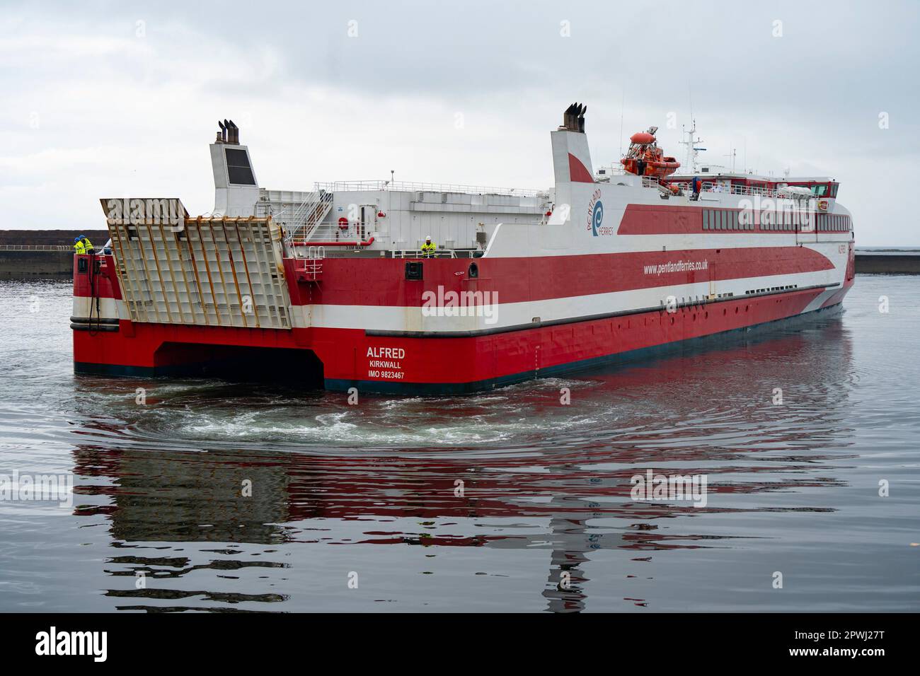 Ardrossan, Scotland, UK. 30 April 2023. The MV Alfred catamaran ...