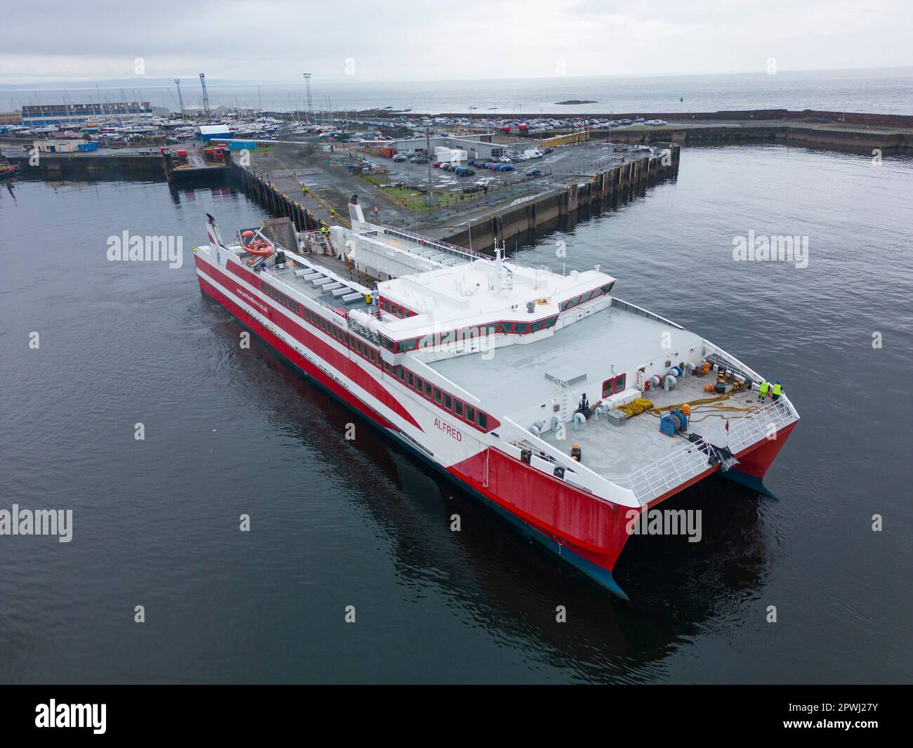 Ardrossan, Scotland, UK. 30 April 2023. The MV Alfred catamaran ...