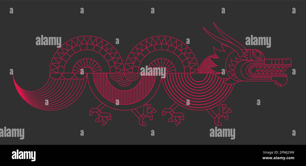 Abstract geometric chinese dragon. Modern shape design Stock Vector ...