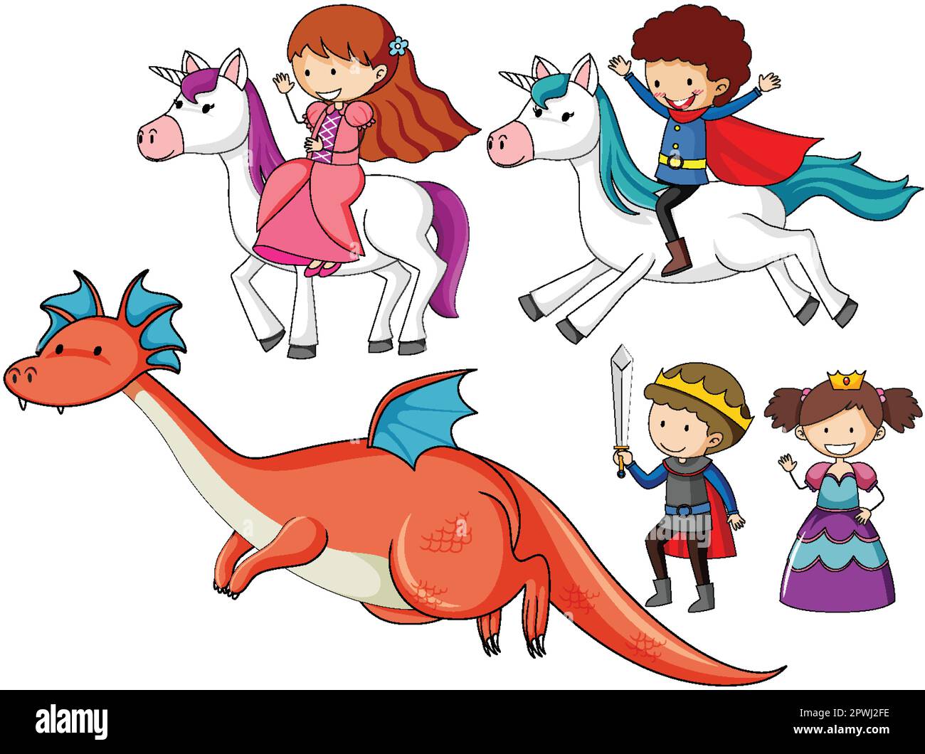 Fairy Tale Cartoon Characters illustration Stock Vector Image & Art - Alamy