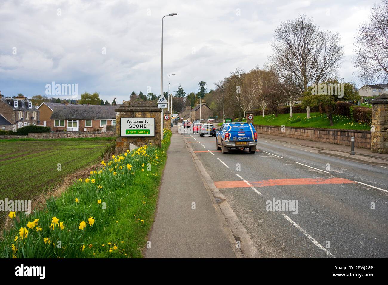 Village of Scone outside Perth Scotland home to the Stone of Scone ...