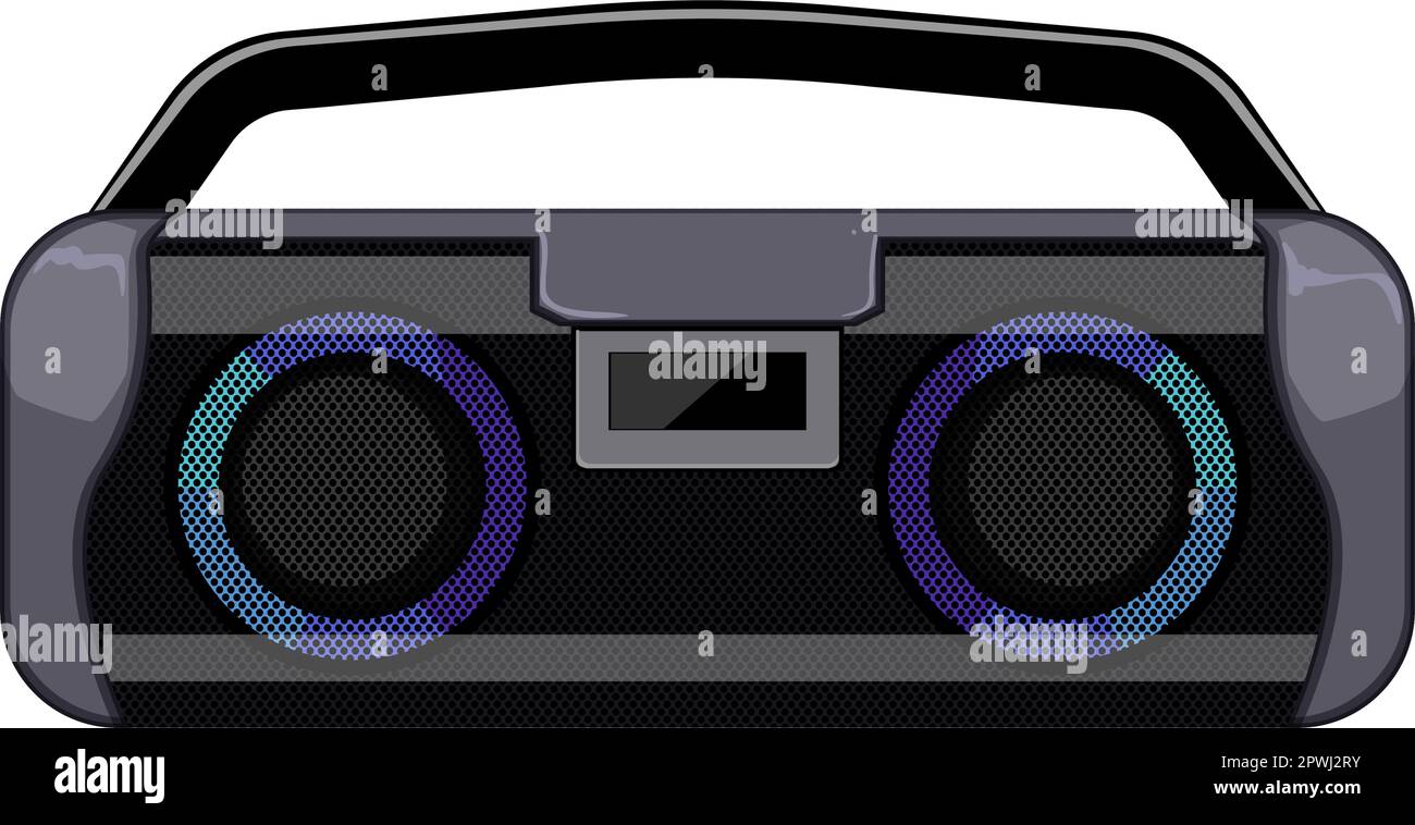 music boombox audio cartoon. retro old, vintage radio music boombox ...