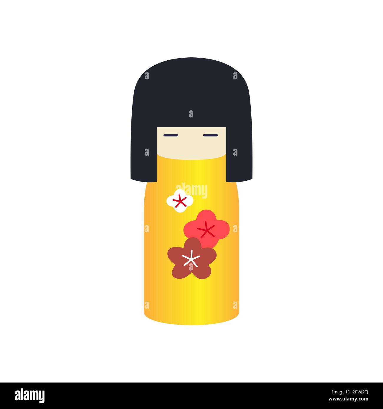 Japanese national kokeshi doll illustration Stock Vector Image & Art ...