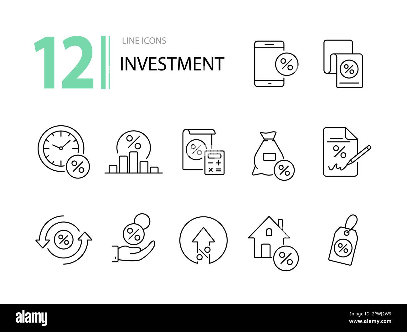 Investment icon set Stock Vector Image & Art - Alamy