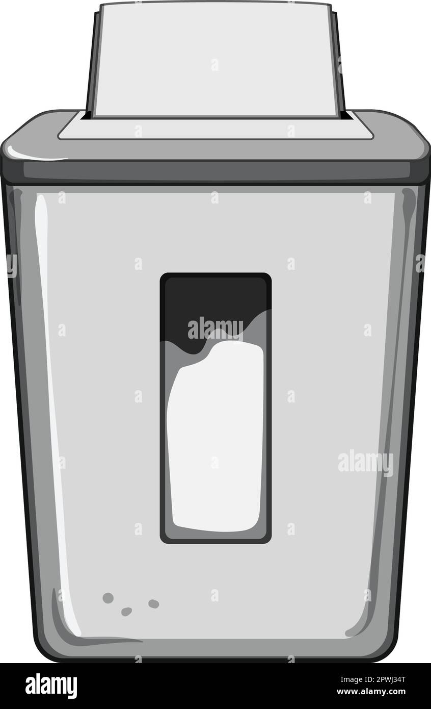 office cut shredder cartoon. information paperwork, document shred ...