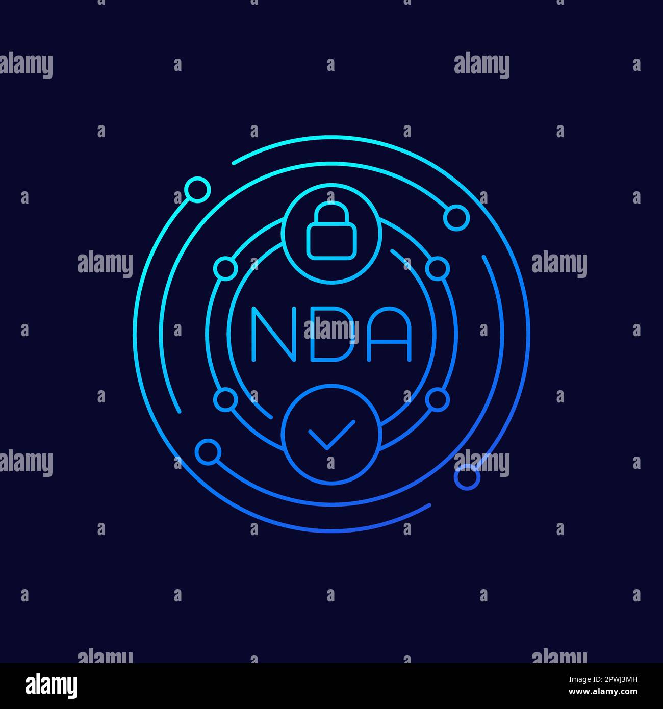NDA icon, Non disclosure agreement linear vector Stock Vector Image ...