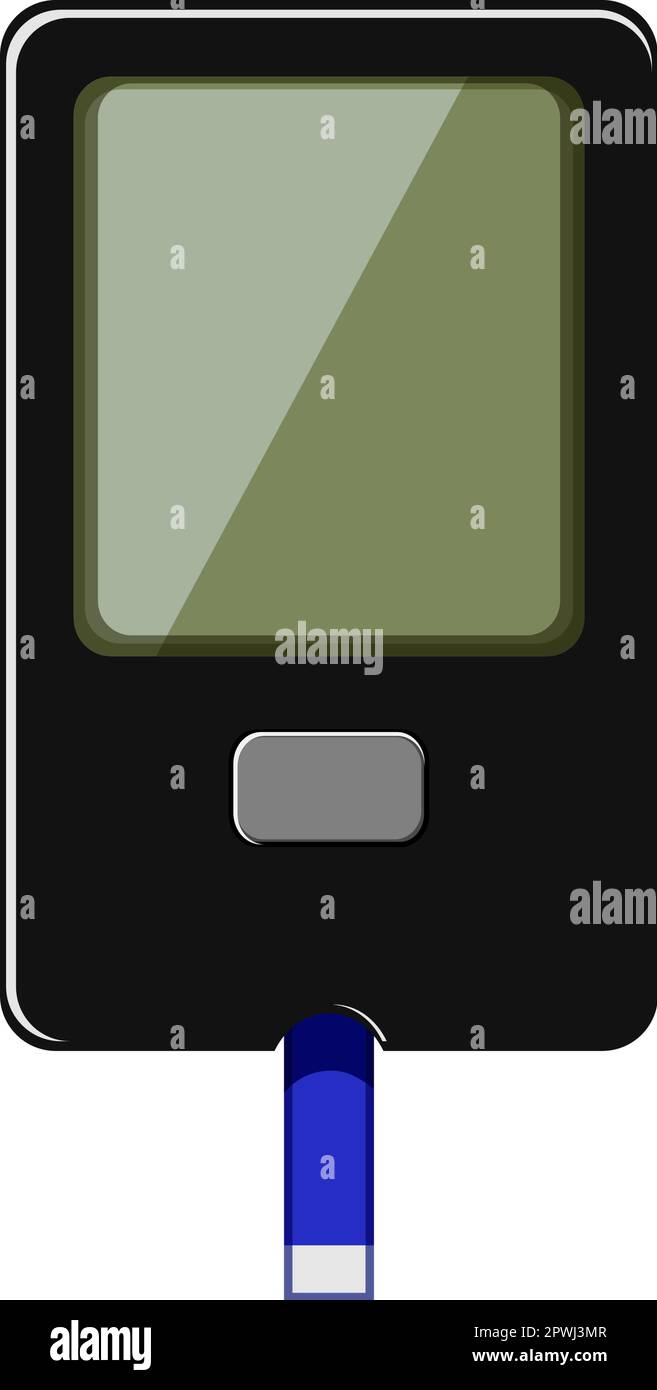 sugar blood glucometer cartoon. insulin glucose, device health sugar ...