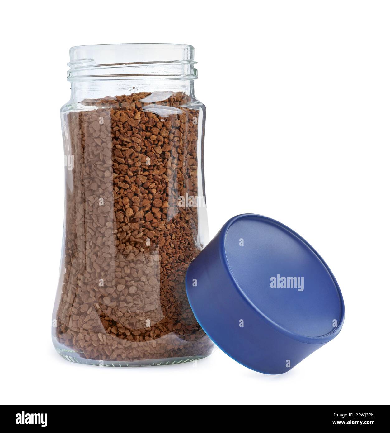 Glass jar of instant coffee isolated on white Stock Photo - Alamy