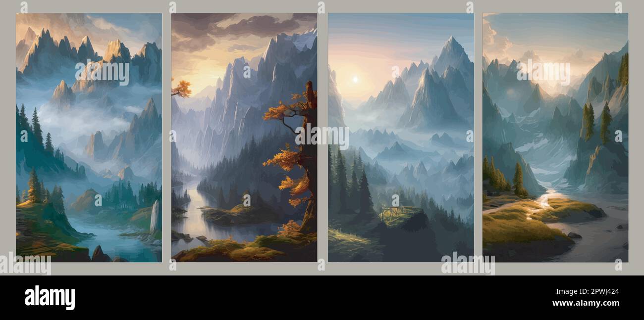 Cascade range mountains Stock Vector Images - Alamy