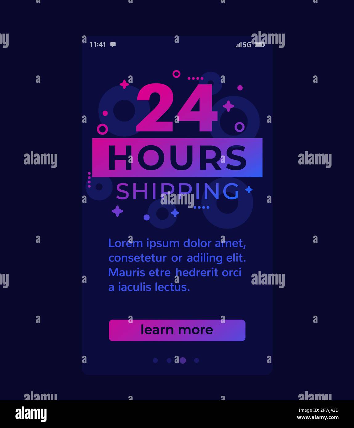 24 hours shipping mobile banner, vector Stock Vector Image & Art - Alamy