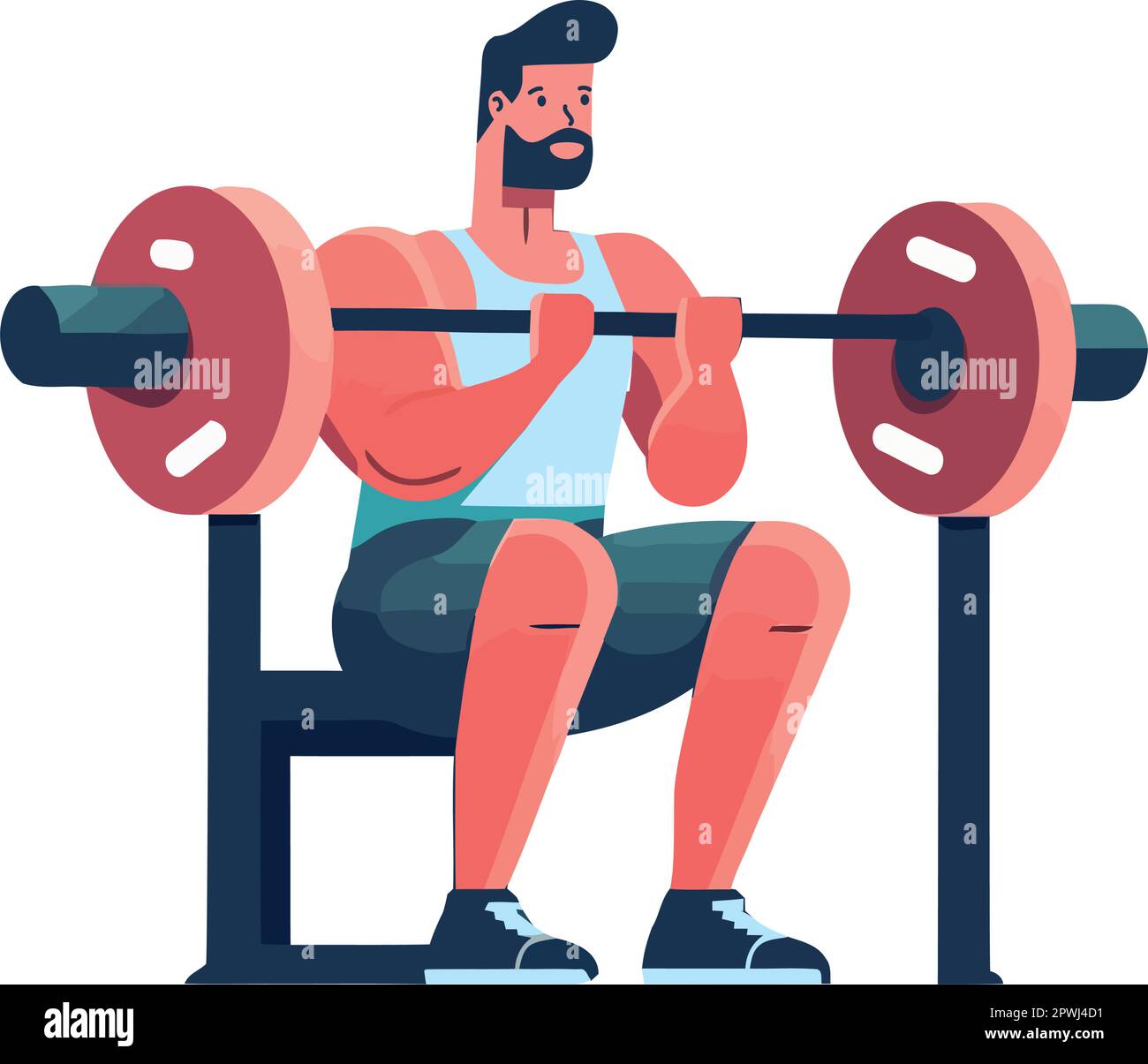 Man lifting barbell exercising Stock Vector Images - Alamy
