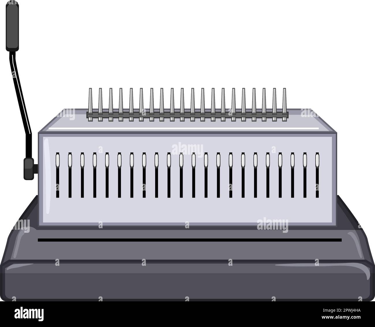 object binding machine cartoon. publishing print, equipment business ...