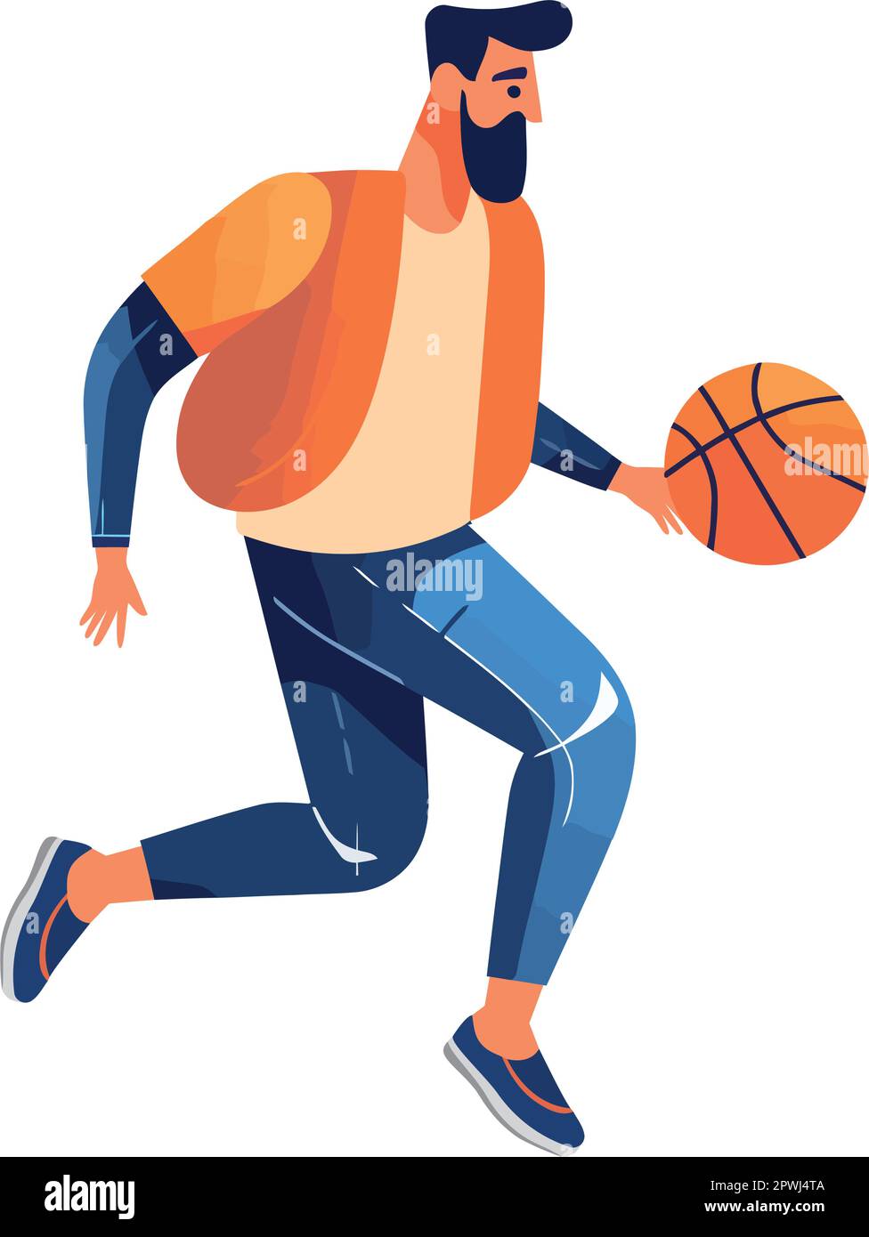 Muscular man jumping Stock Vector Images - Alamy