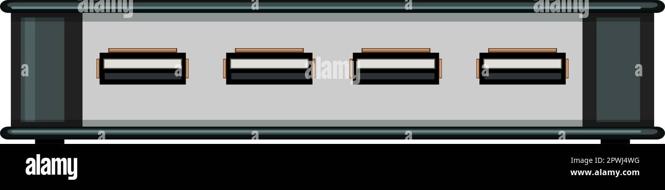 connection usb hub cartoon. digital port, equipment connect connection ...