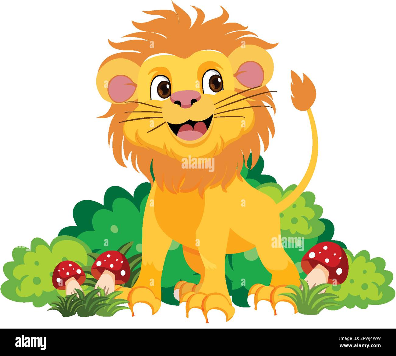 Cute lion cartoon character illustration Stock Vector Image & Art - Alamy