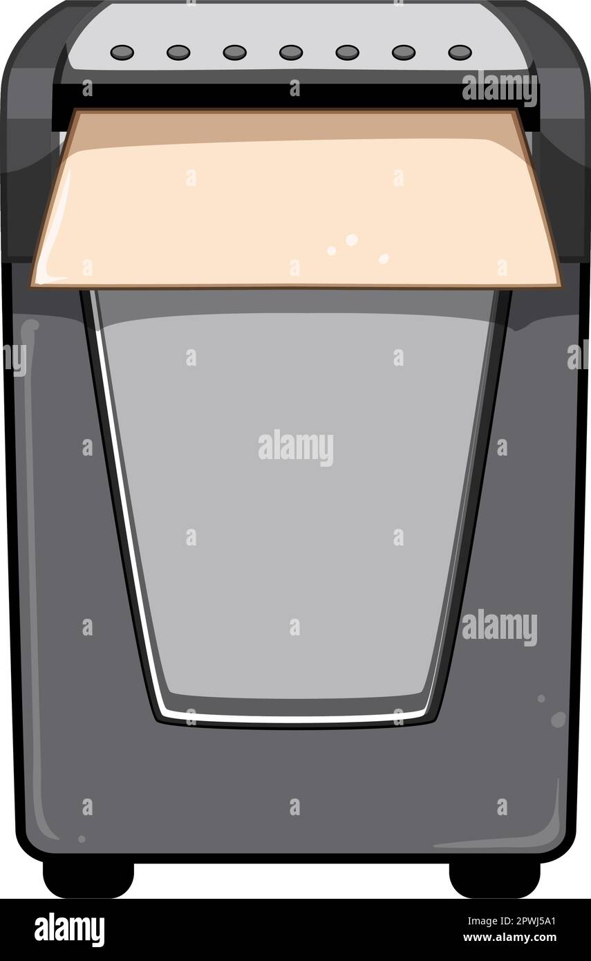 information cut shredder cartoon. paperwork document, shred confidential information cut ...