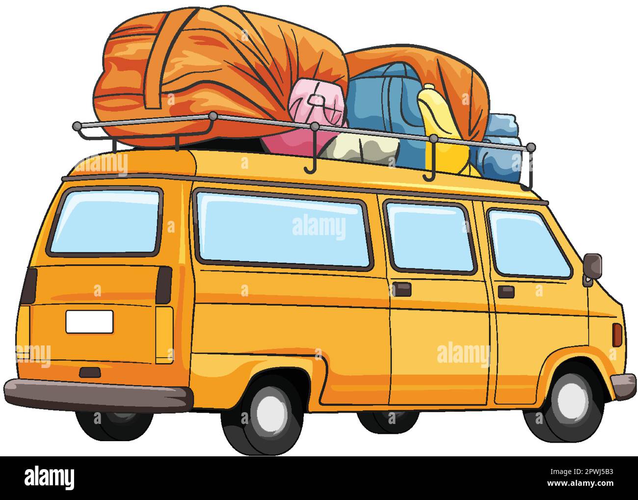 Travel Car Isolated on White Background illustration Stock Vector Image ...