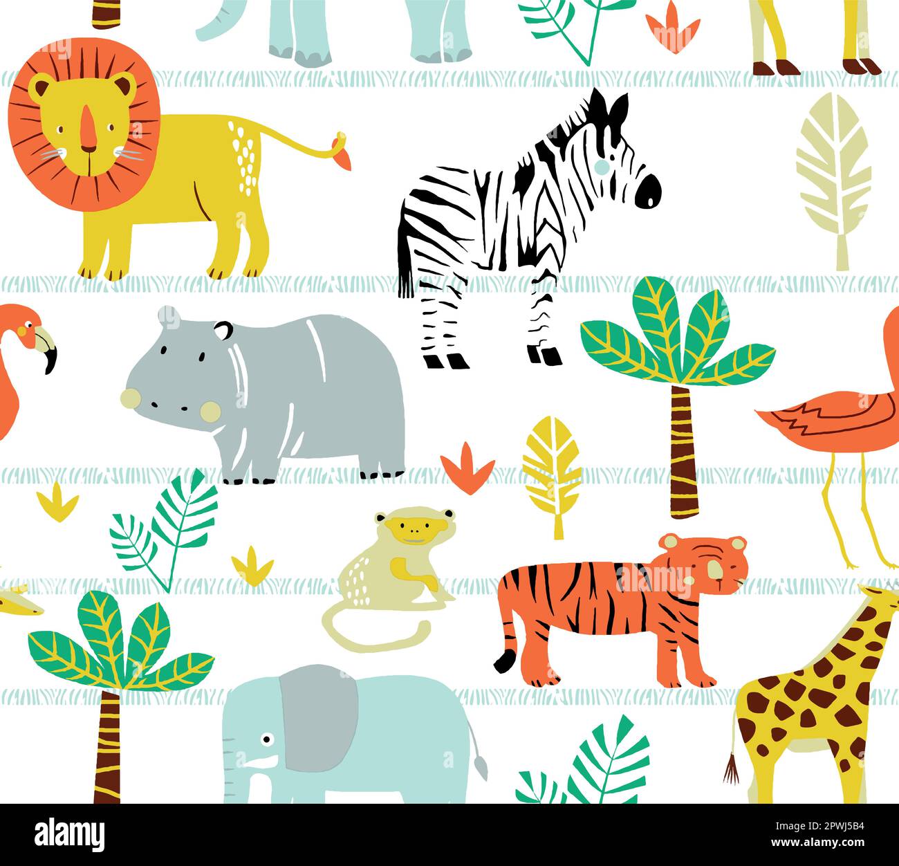 Animals and tree pattern Stock Vector Image & Art - Alamy