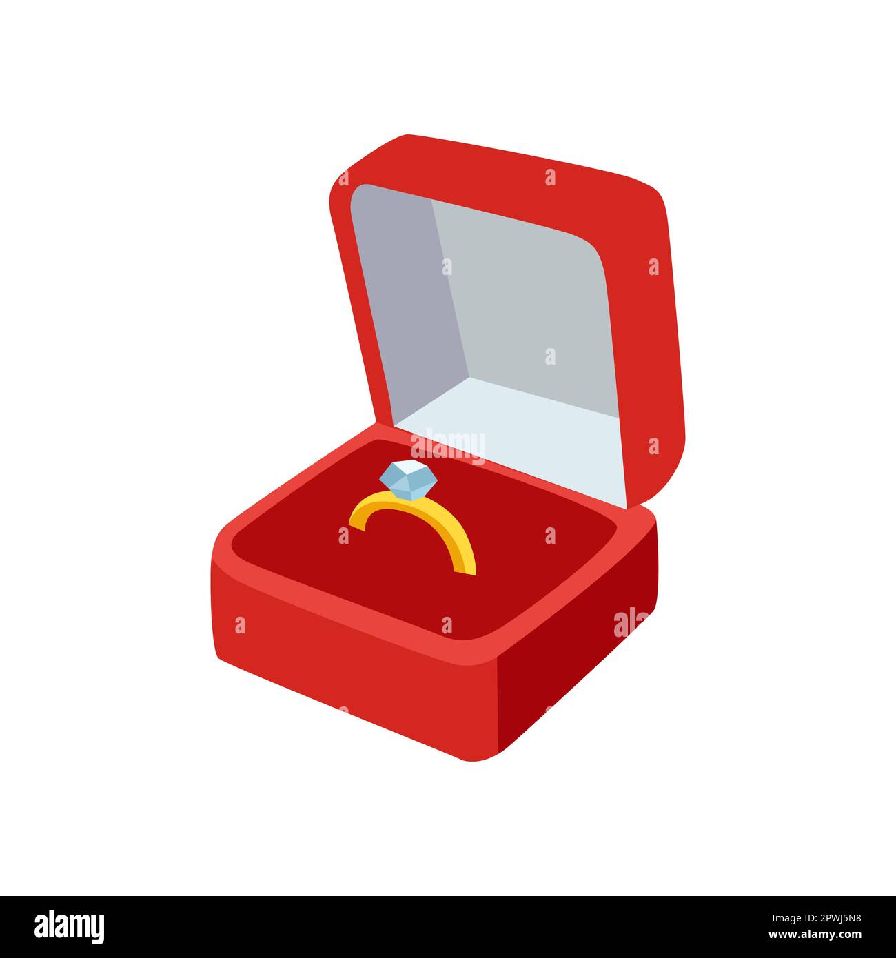 Golden engagement ring with diamond vector illustration Stock Vector ...