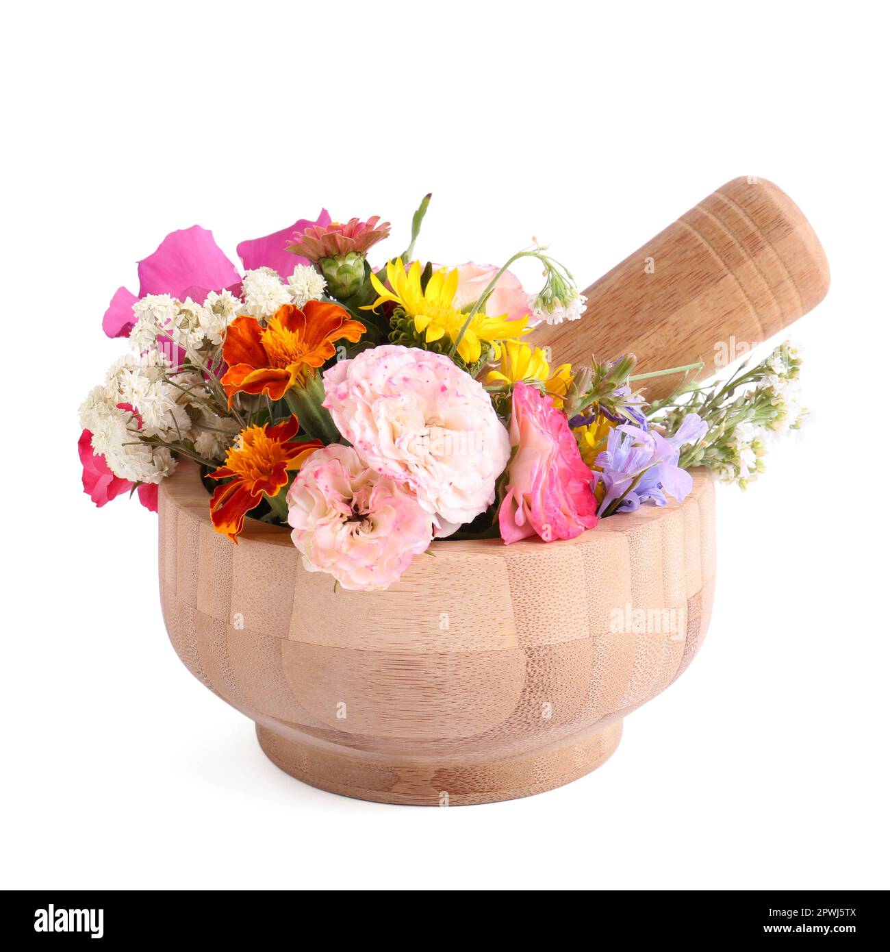 Mortar pestle different flowers hi-res stock photography and images - Alamy