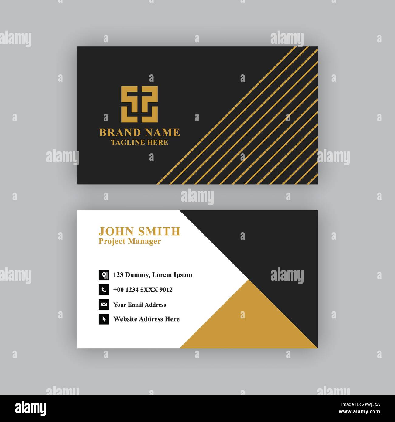 Simple, modern and elegant business card design template. Editable ...