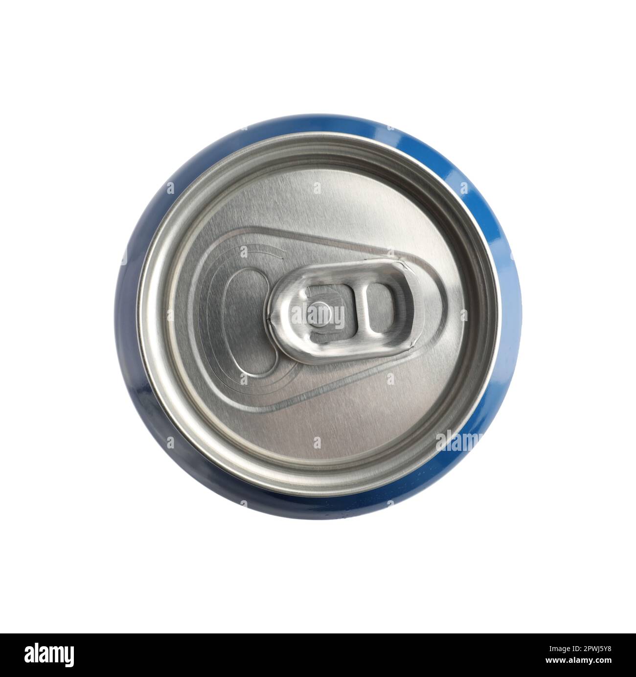 Aluminum can isolated on white, top view Stock Photo - Alamy