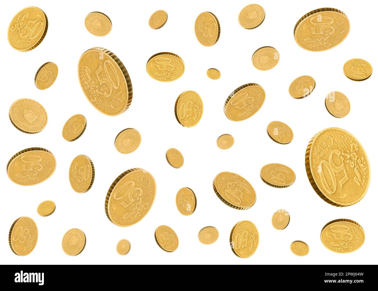 Golden coins falling flying hi-res stock photography and images - Alamy