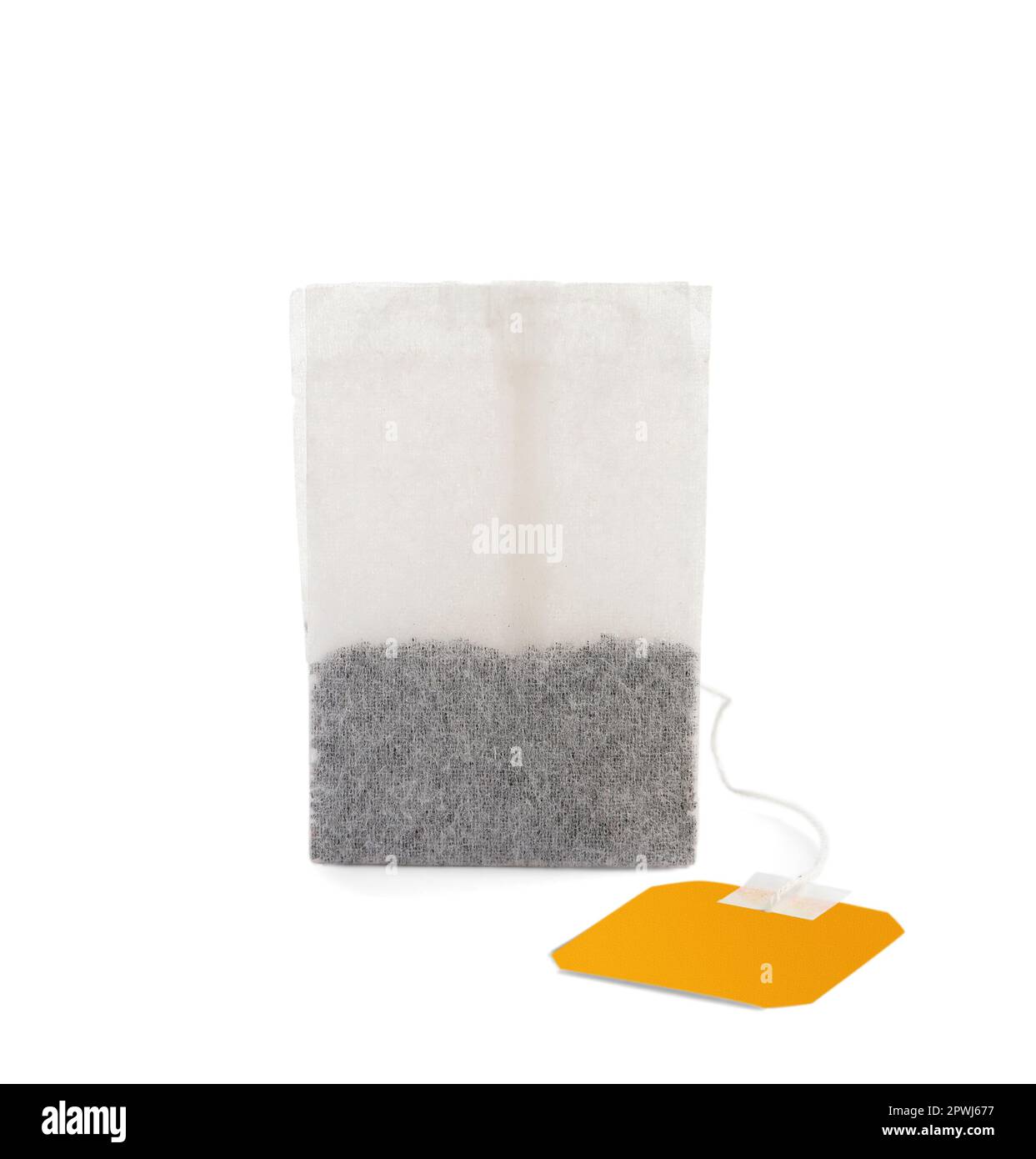 New tea bag with tab isolated on white Stock Photo - Alamy