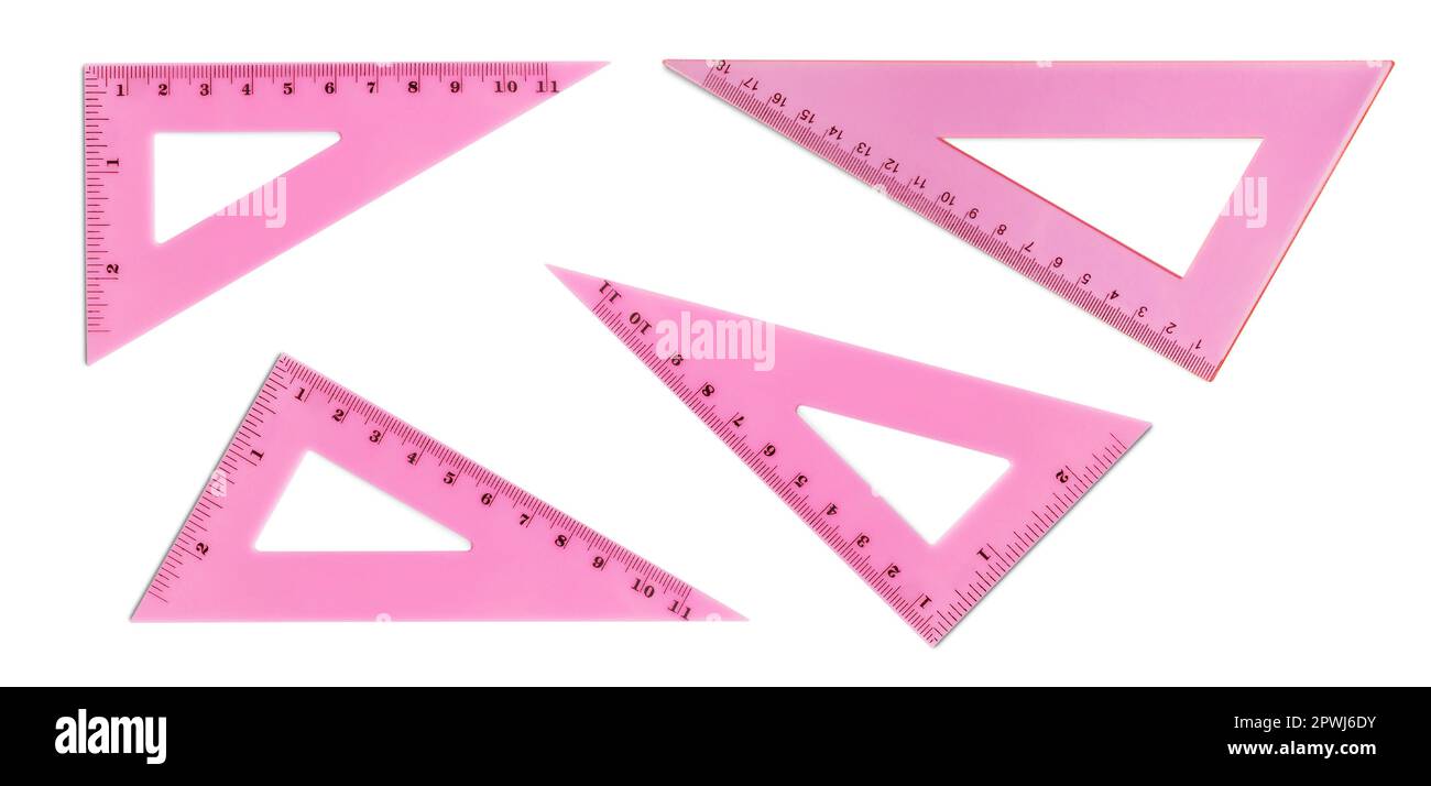 Set with different rulers with measuring length markings in centimeters ...