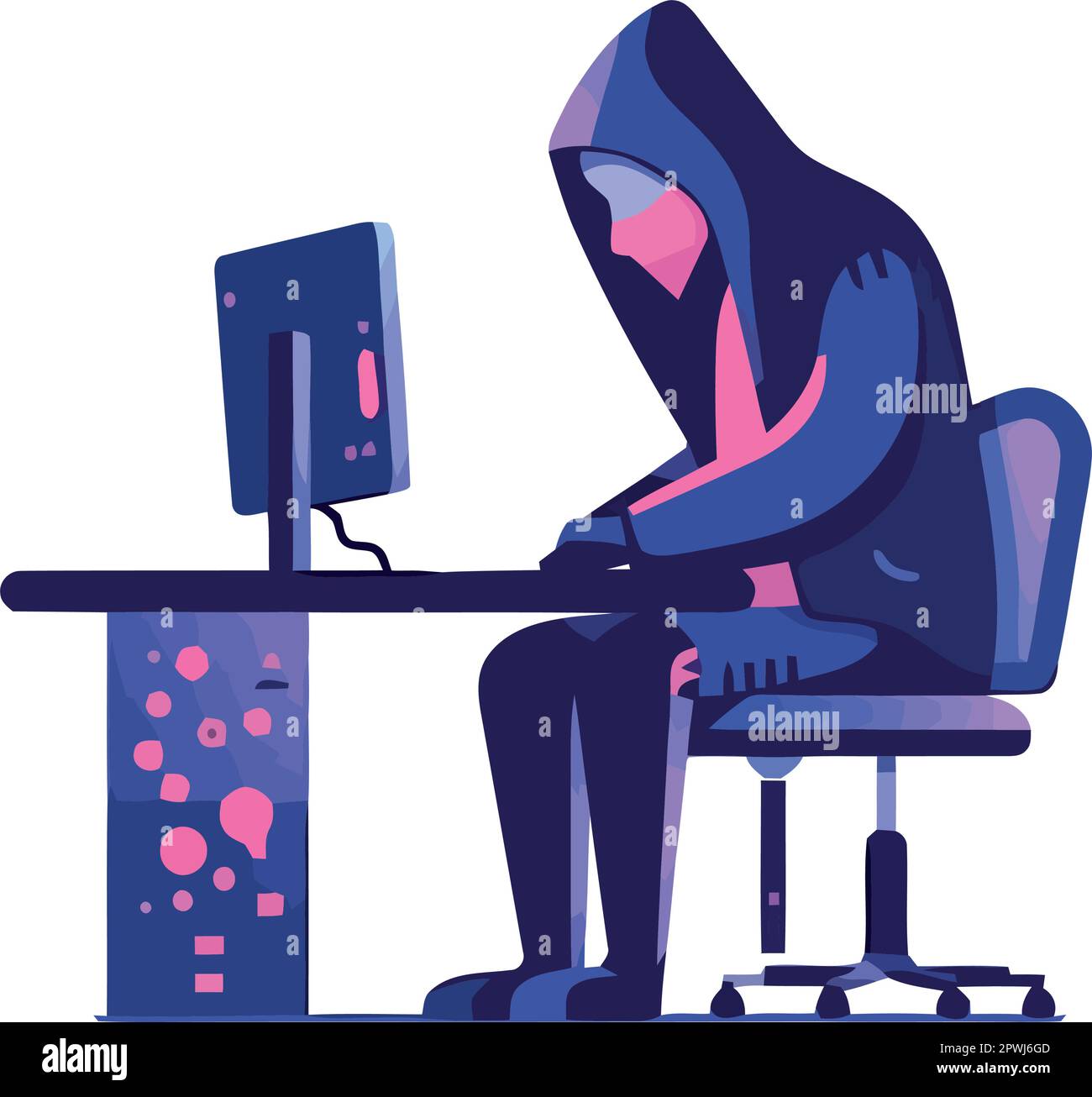 hacker man typing on computer in isolated Stock Vector Image & Art - Alamy