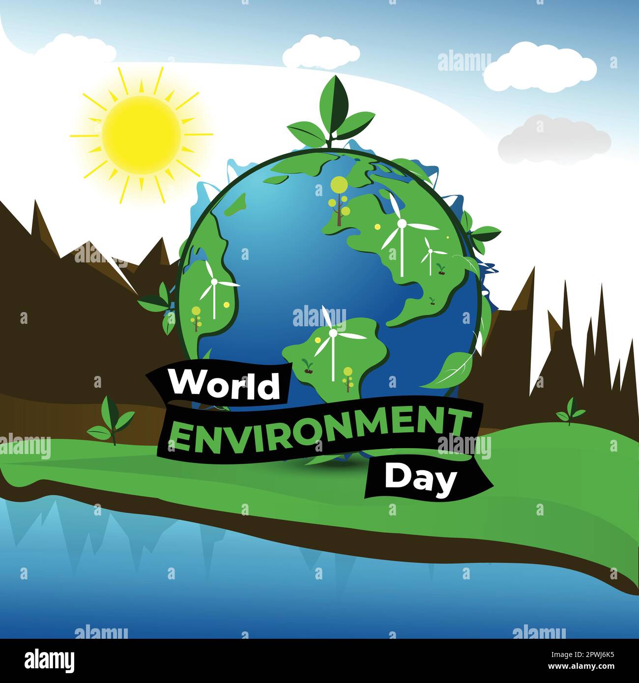 World environment day and save earth day concept design Stock Vector ...