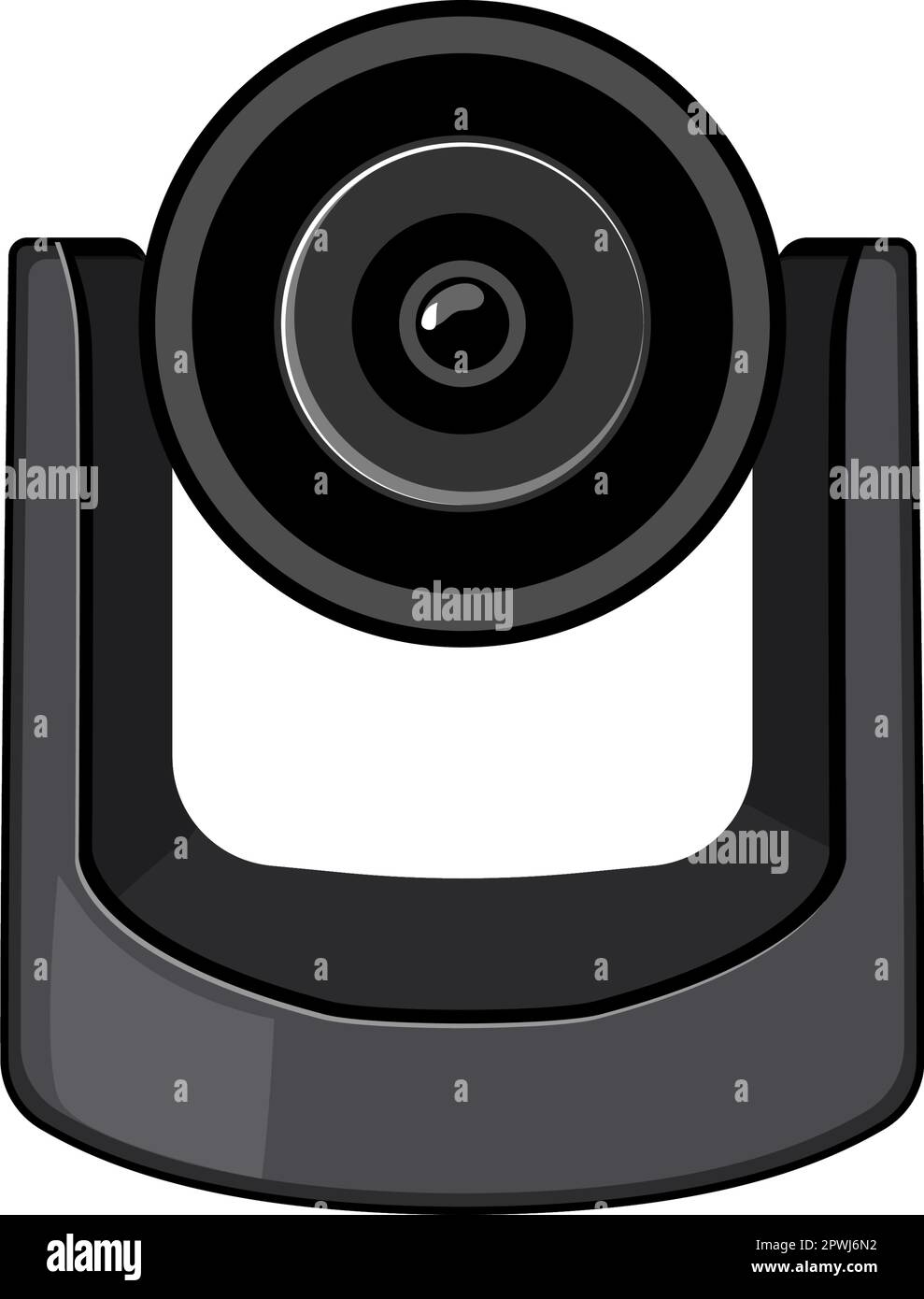 equipment table web camera cartoon. digital technology, photo focus ...