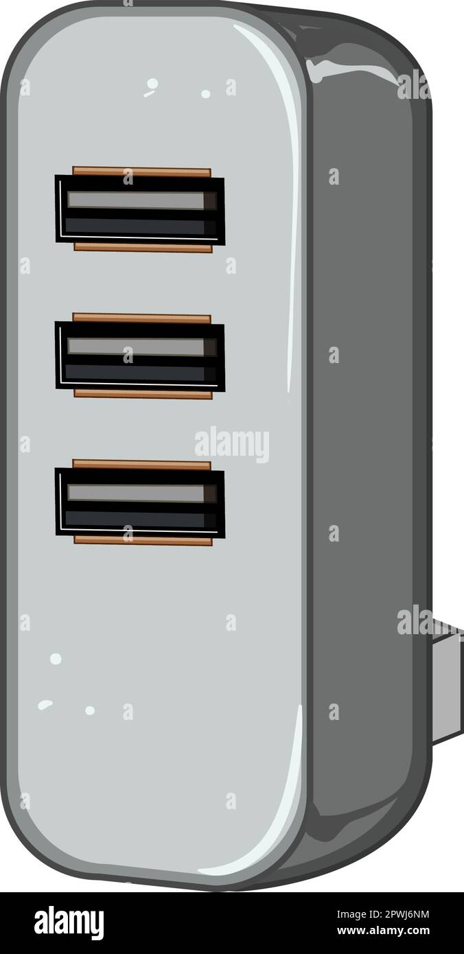 digital usb hub cartoon. port equipment, connect device digital usb hub ...