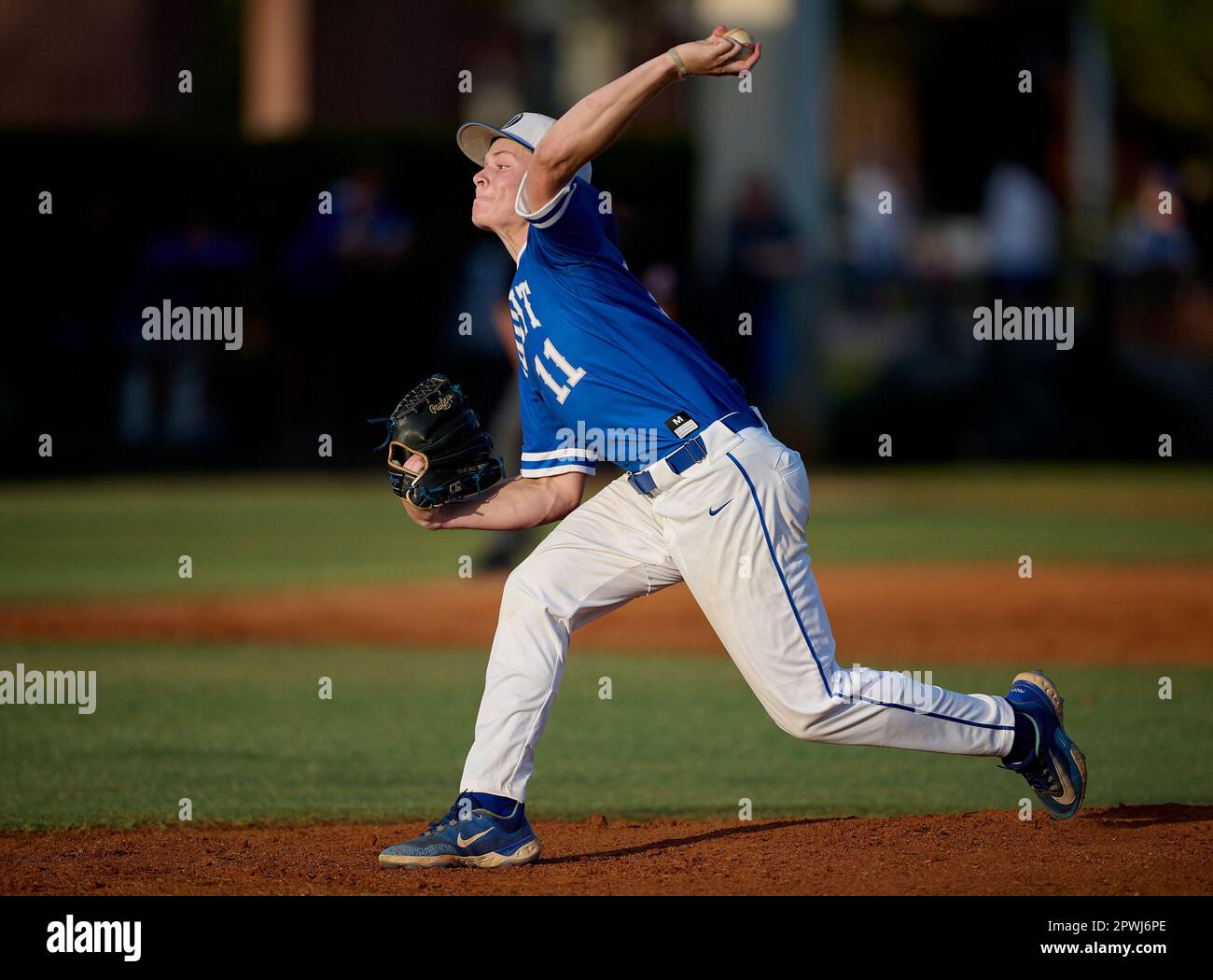 Tampa Jesuit Tigers pitcher Wes Mendes (11) during a High School ...