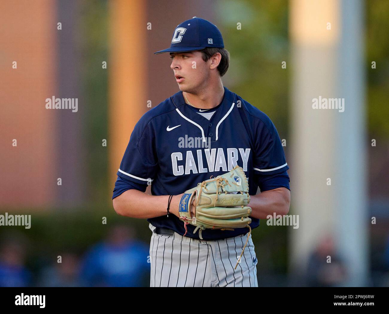 Calvary Christian Warriors pitcher Hunter Dietz (24) during a High School baseball game against ...
