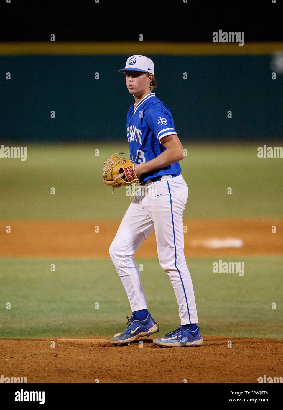 Tampa Jesuit Tigers pitcher Wilson Andersen (3) during a High School ...