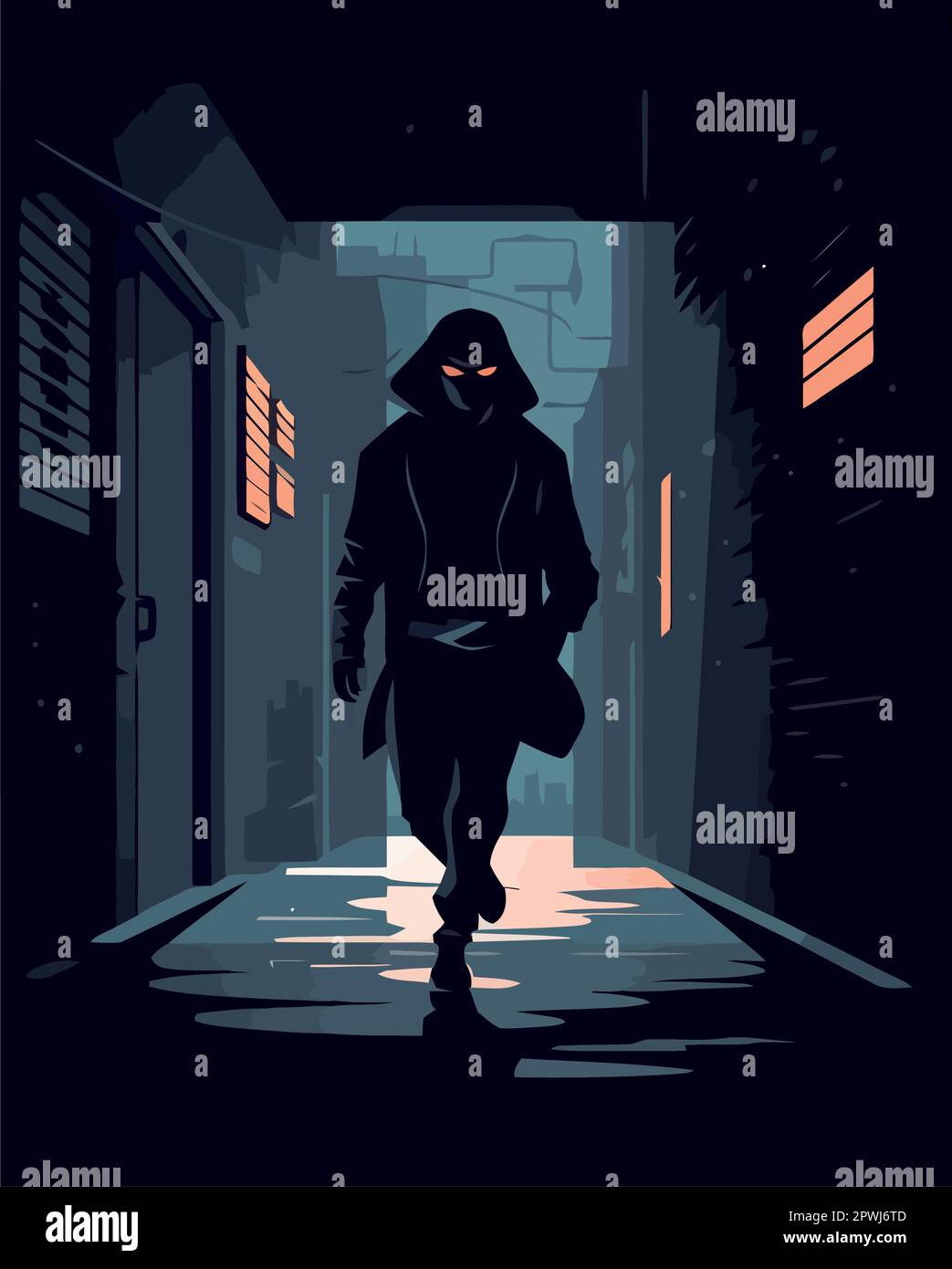 Night walking street people Stock Vector Images - Alamy