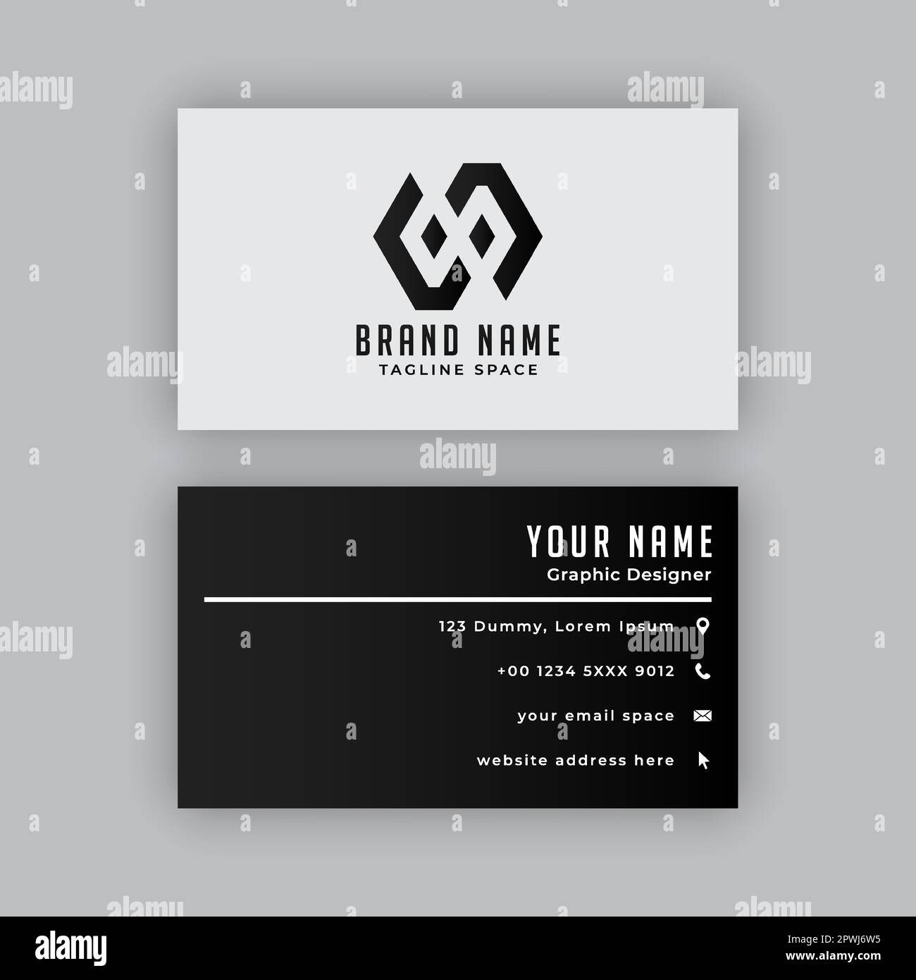 Simple, modern and elegant business card design template. Editable ...