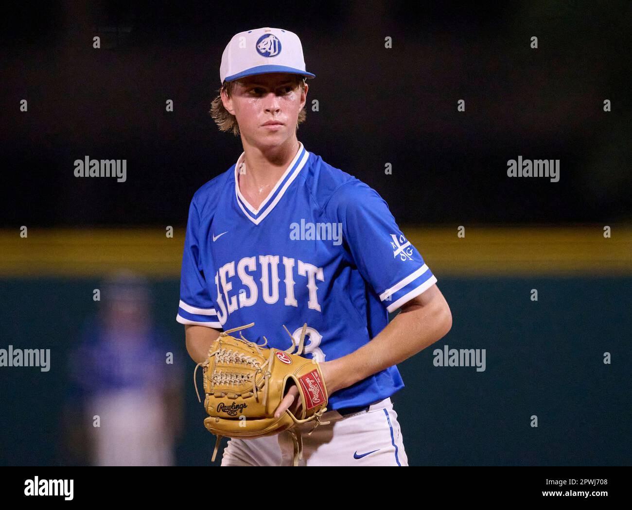 Tampa Jesuit Tigers pitcher Wilson Andersen (3) during a High School ...