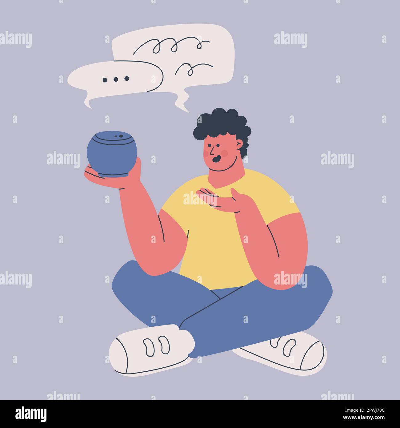 Voice activated speaker Stock Vector Images - Alamy